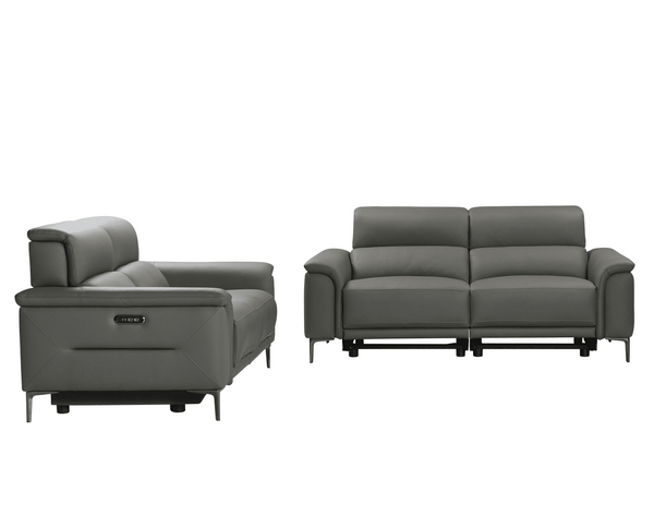 San Andreas Electric Recliner Grey Top Grain Leather Sofa Range DFS San ...