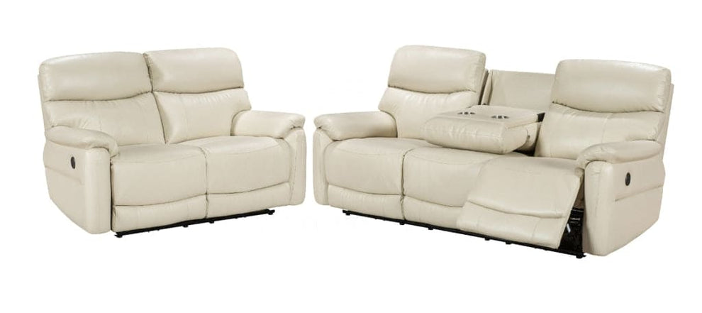 DFS Ivory Cream Milano Leather Electric Reclining Sofa Range | This Su ...
