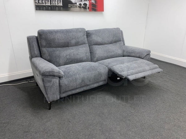 LIMITED TIME OFFER - Charcoal Grey Fabric Electric / Power Reclining 3 ...
