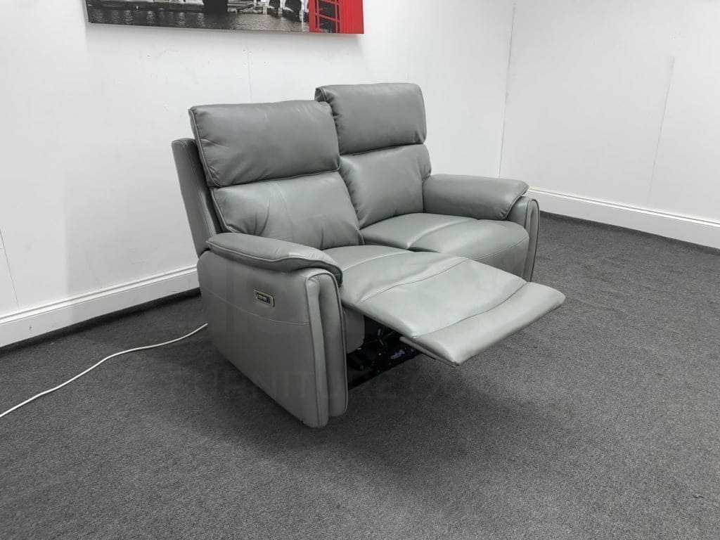 LIMITED TIME OFFER - Supreme Electric Power Recliner Grey Leather 2 Se ...